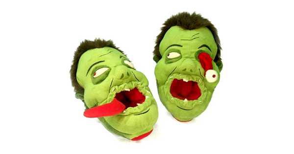 Toy Vault Zombies Afoot Plush Slippers - Funny Outfits